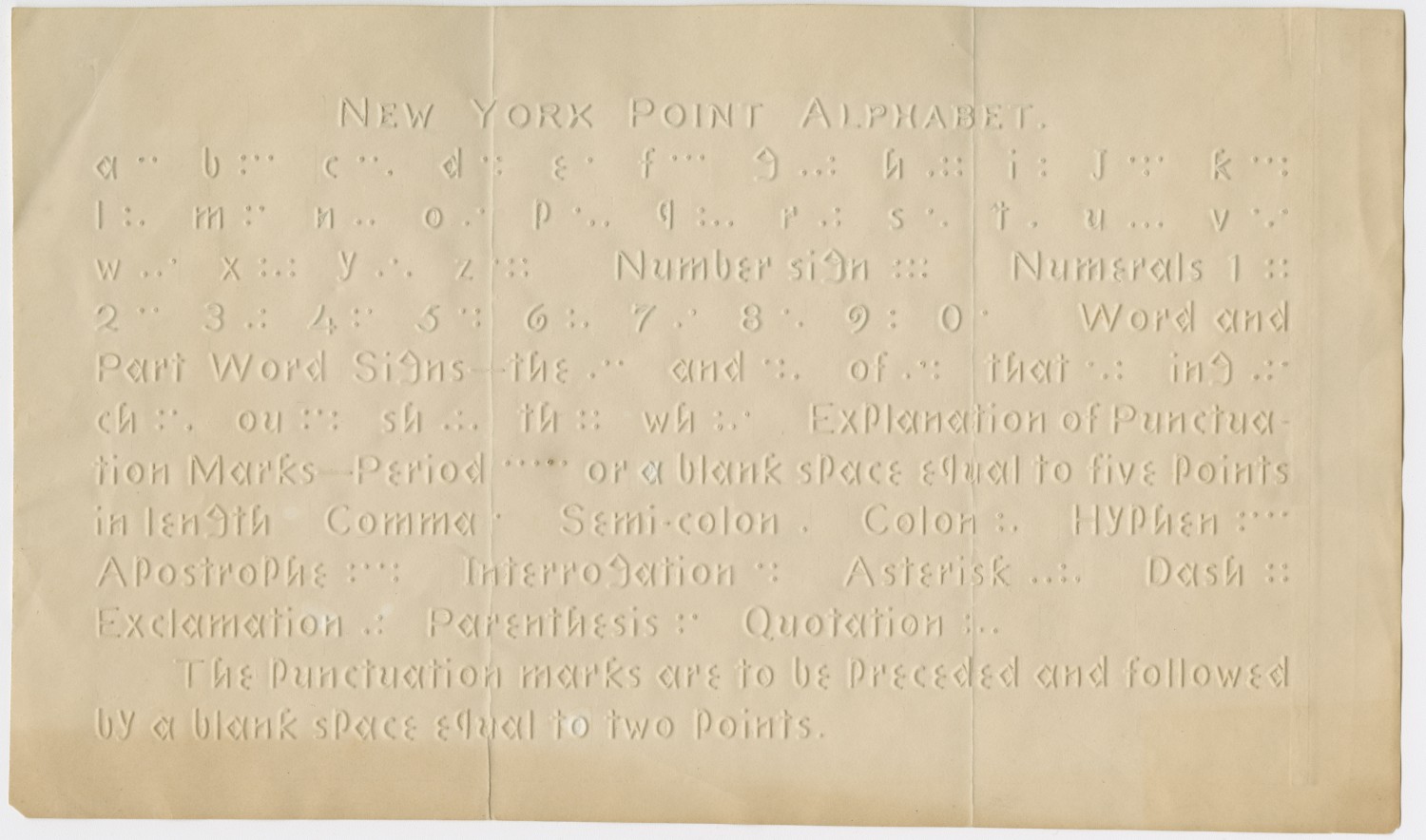 New York Point Alphabet. New York?, ca. 1868. – Common Touch: The Art ...